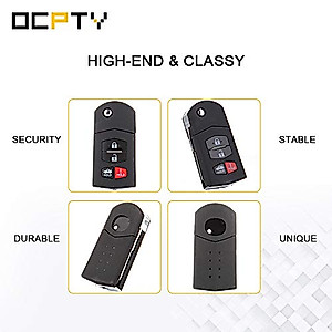 OCPTY 1 X Flip Key Entry Remote Control Key Fob Transmitter Replacement for 2005-2015 for Mazda 3 6 MX-5 Miata CX-7 CX-9 RX-8 for Mazda 2 for Mazda 5 KPU41788 4238A-41525 -4 Buttons 315Mhz