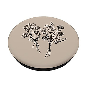 Wildflower Floral Flower Pattern Botanical Boho Beige PopSockets Swappable PopGrip