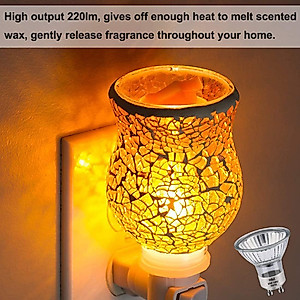 NP5 gu10 120v 25w Bulb Candle Warmer, 6pcs gu10+c 120v 25w Halogen Light Bulbs with Glass Cover, gu10 Bulb Dimmable & Warm White, MR16 GU10 Base for Candle Warmer Light Bulbs, Track Light Bulbs