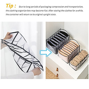UDYR Wardrobe Clothes Organizer for Folded Clothes Jeans Underwears Socks Drawer Storage Organizer Box, 6Pcs Foldable Visible Washable Closet Storage Organizer (Grey)