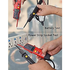 Voltage Tester Professional UT18C Voltage and Continuity Tester Multifunction Waterproof Digital Electrical Circuit Tester Voltage Meter Voltmeter 12V~690V AC/DC Automatic Range LCD Display