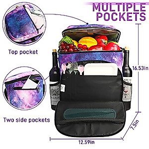 Cooler Backpack 45 Cans Roomy Backpack Coolers Insulated Leak Proof, Large Picnic Backpack Cooler, Soft Sided Cooler for Women, Camping Cooler Backpack Coolers (Galaxy)