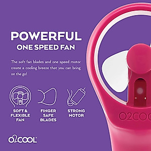 O2COOL Elite Battery Powered Handheld Water Misting Fans (Raspberry)…