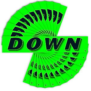 VERSA-TAGS 7.5" Black/Green Vinyl Number Decals 11 Dozen Set Windshield Pricing & 1 Pack of Each of Down, Extra Clean, Financing Available 14.5" x 2.75" Sticker Windshield Decal Auto Dealership