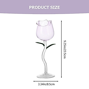 Cabilock Rose Cocktail Glass Wine Goblet Glasses Cocktail Glass Creative Whiskey Wine Champagne Glass Cup Party Wine Glass (Pink)