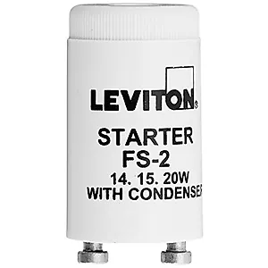 Leviton 12409 Fluorescent Lamp Starter , White