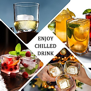 Large Ice Cube Tray for Whiskey: FDDBI Big Square Ice Cube Maker for Cocktail - 2Pack Silicone Old Fashioned Ice Cube Trays - 2inch Huge Cubed Ice Trays for Whisky