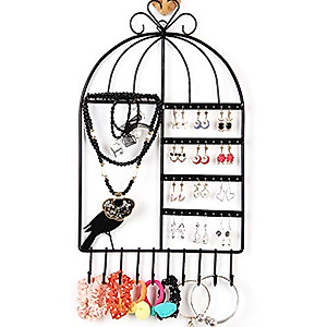 ZSEDP Earring Holder, Jewelry Holder, Earring, Ear Clip, Necklace, Jewelry Shelf Display, Storage Box Wall Hanging on the Wall, Desktop Home