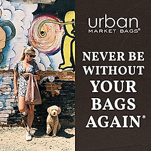 Urban Market Bags - Reusable Shopping Bags, Large Nylon Foldable Grocery Bags with Comfortable Handles, Machine-Washable Grocery Totes in a Compact Pack, Rural, Set of 6