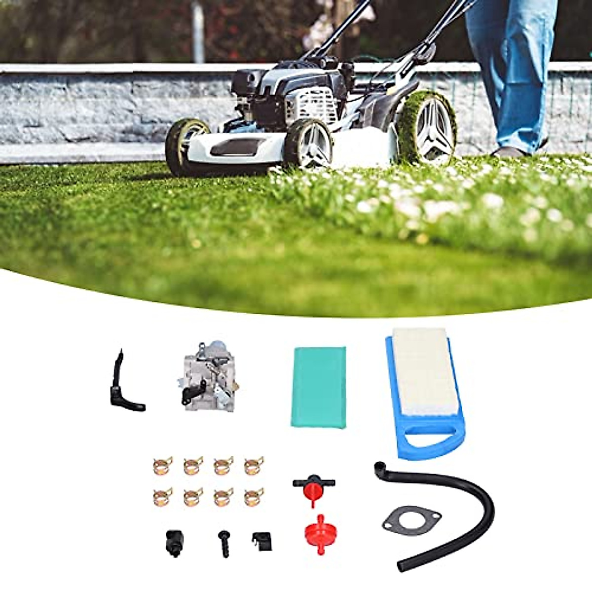 ENZZ Carburetor, Carburetor Kit High Efficiency Stable Reliable for Lawn Mower Replacement Accessories for Garden Tool