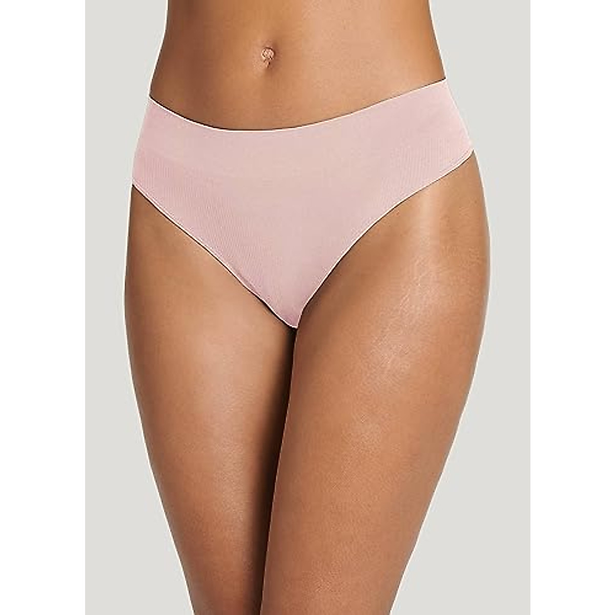 Jockey Women's Underwear EcoSeamfree Rib Thong, Pink Haze, 2XL