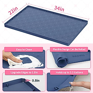Sdpeia Under Sink Mat for [34" x 22"] Cabinet, Upgraded Silicone Waterproof Mat Kitchen Cabinet Liner Cabinet Protector Kitchen Organizers and Storage