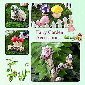 31 Pieces Fairy Garden Accessories Fairy Garden Miniatures Fairy House Supplies Girl Fly Wing Dollhouse Decor for Home Garden Lawn Decoration