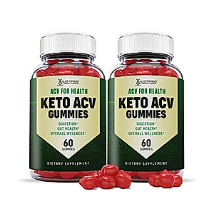 Justified Laboratories (2 Pack) ACV for Heath Keto ACV Gummies 1000MG with Pomegranate Juice Beet Root B12 120 Gummys