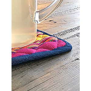 Cork & Leaf Potholder Loop for Hanging- Hot Oven Pad/Coaster for Countertops, Kitchen Pot Holder, Heat Resistant with Hanging Loop, Thick Cotton Potholder (Fiesta)