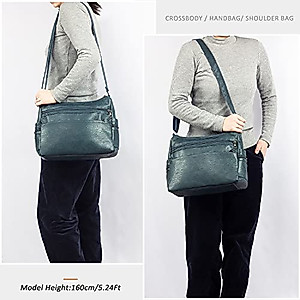 Women Multi Pockets Shoulder Bag Soft PU Leather Purse and Handbag Fashion Roomy Crossbody Bag Ladies Satchel Tote