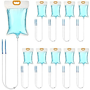 Plant Water Bag Automatic Plant Watering Drip Irrigation Kit with 3.5 L Water Bag and Adjustable Control Valve Switch Automatic Drip Irrigation Kits for Indoor Outdoor Garden (10 Pieces)