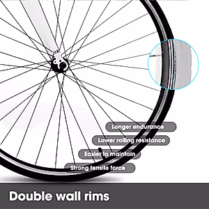 HH HILAND 700C Road Bike, 14 Speeds Sport Bike, Light Weight Aluminum Frame, Racing Bike for Men Women Adult Bicycle White 57 CM Frame