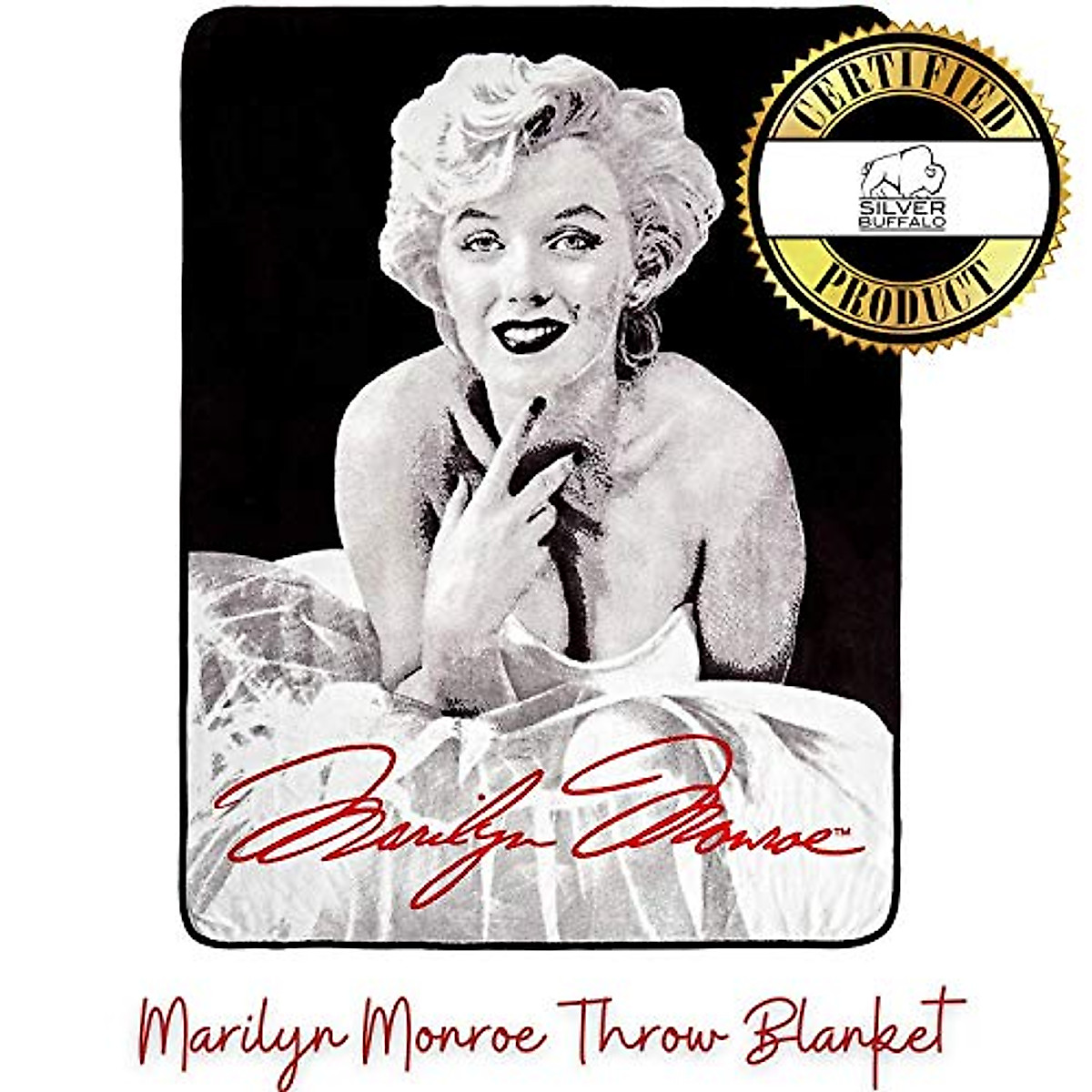 Silver Buffalo Marilyn Monroe Ballerina Dress Plush Throw Blanket, 50 in. x 60 in.