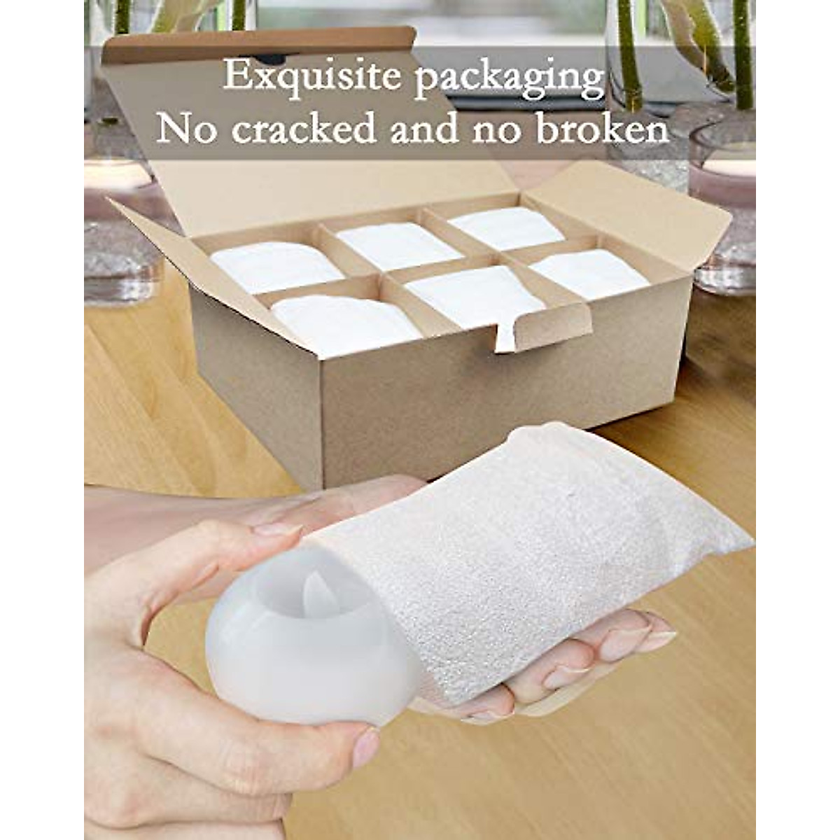 Homemory 3 Inch Flameless Floating Candles, 100 Hour, White Wax, Battery Flickering Waterproof Tealights - Wedding Centerpiece, Engagement, Dinner Parties, Beach Parties, Home Decor, Set of 12