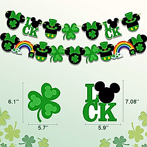St Patricks Day Decorations Happy St Patricks Day Banner Shamrock Clover Hanging Garland Irish Theme Party Lucky Decor Supplies