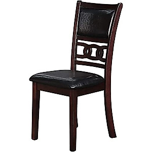 New Classic Furniture Gia Drop Leaf Dining Table with Two Chairs, 42", Ebony,EC-SOVKYDYFFO