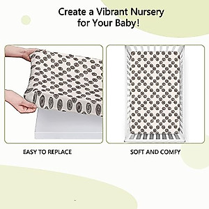 Doodle Themed Fitted Crib Sheet,Standard Crib Mattress Fitted Sheet Soft and Breathable Bed Sheets - Baby Crib Sheets for Girl or Boy,28“ x52“,Dark Taupe Pearl