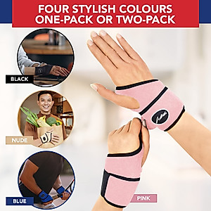 Dr. Arthritis Doctor Developed Premium Wrist Support/Strap/Wrist Brace/Hand Support Doctor Written Handbook— Wrist Injuries, Joint Disease, Sprains & More (Single, Pink)