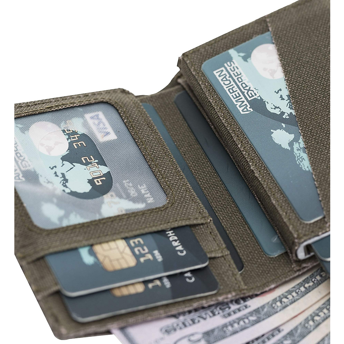 BOSANI Tactical Waterproof Canvas Mechanized Wallets (Light Green)