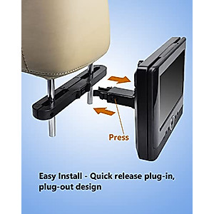 UEME Car Headrest Mounts, Angle Adjustable Headrest Dual Screen DVD Player Mount Holders, 2 Mounting Brackets WONNIE/FANGOR/Sylvania Dual Screen DVD Players