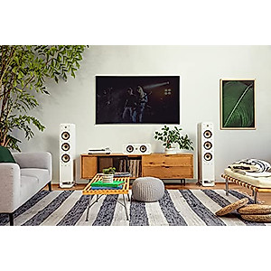 Polk Signature Elite ES30 Center Channel Speaker - Hi-Res Audio Certified, Dolby Atmos & DTS:X Compatible, 1" Tweeter & Two 5.25" Woofers, Dual Power Port for Effortless Bass, Elegant White-Washed
