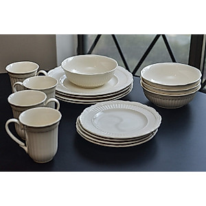 Red Vanilla Tuscan Villa 16 Piece Dinner Set with Coupe Bowl, White