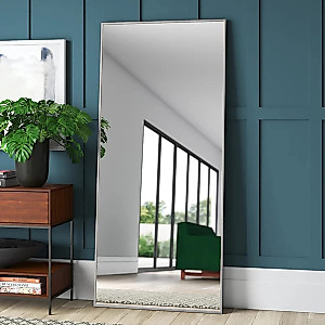Full Length Mirror, Large Rectangle Mirror Full Length, Full Body Mirror for Bedroom, Dressing Mirror, Floor Mirror Aluminum Alloy Frame, 65"x22" Body Mirror, Standing Mirror,Sliver Mirror