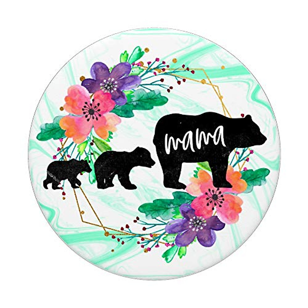 Mama Bear Mom Gift Phone Holder - 2 Cubs Kiddo Mom PopSockets PopGrip: Swappable Grip for Phones & Tablets