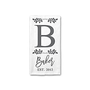 CANARY ROAD Custom Waffle Weave Dish Towel | Personalized Kitchen Towel | Housewarming Gift | Wedding Gift | Personalized Dish Towel | Housewarming Gift | Stocking Stuffer