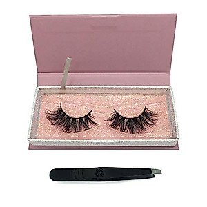 GOO GOO Mink Lashes, 18mm Natural False Eyelashes 3D Layered Effect Real Siberian Mink Fur Fake Eyelashes Hand Made Strips Eyelashes Reusable Make Up 1 Pair Natural Lashes