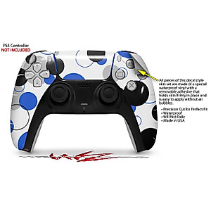 WraptorSkinz Skin Wrap compatible with Sony PS5 DualSense Controller Lots of Dots Blue on White (CONTROLLER NOT INCLUDED)