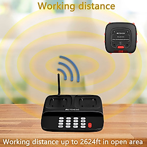 Retekess TD183 Restaurant Pager System Long Range, Order Ready Buzzer, 2624ft, 20 Hours Standby Time, 20 Rugged Coaster Pagers for Warehouse, Cafes, Parks