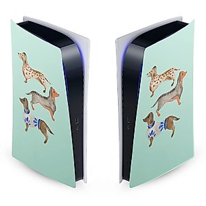Head Case Designs Officially Licensed Cat Coquillette Dachshunds Art Mix Matte Vinyl Faceplate Sticker Gaming Skin Case Cover Compatible with Sony Playstation 5 PS5 Digital Edition Console