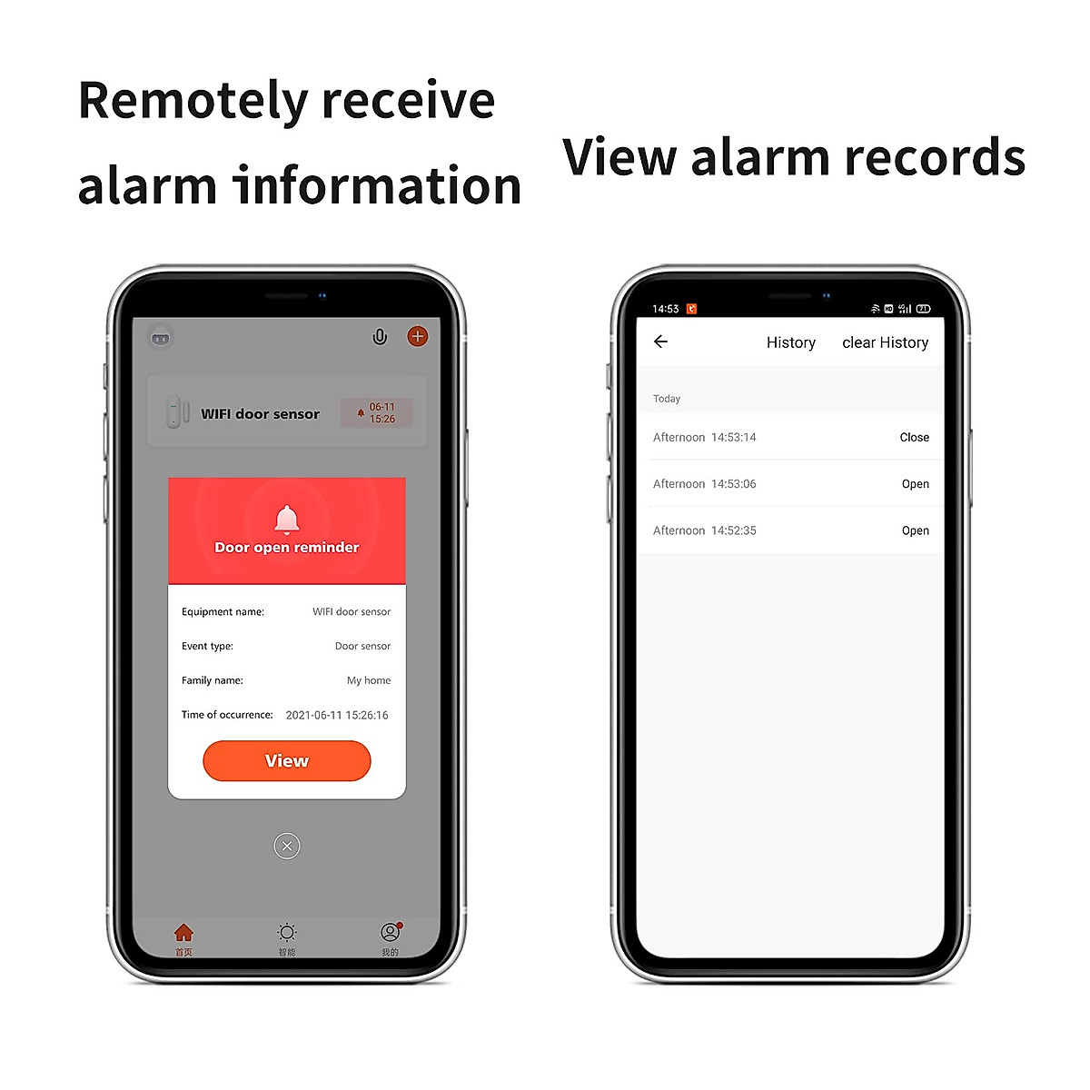 WiFi Door and Windows Sensor Magnets Smart Phone APP Control Compatible with Alexa Google Assistant Wireless Security Alarm Door Open push message for Home Bussiness Burglar Alert (Not suport 5G WIFI)