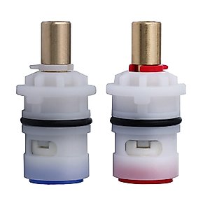 2103201 Ceramic Stem Disc Faucet Cartridge Replacement for Bathroom Tap (1 Pair Hot & Cold),2103201