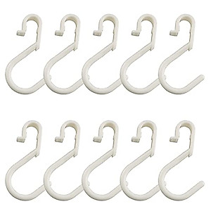 S Hook HSCGIN 10PCS White Plastic Multi Purpose S Hooks Heavy Duty S Shaped Hangers for Hanging Shirts, Towels, Hats, Pans Pots Cups Clothes Bags Towels Plants S Hanger