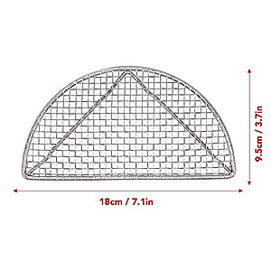EMUKOEP Cooling Racks for Baking Stainless Steel Wire Cooking Rack High Temperature Resistant Oven Safe for Cooking Roasting Grilling (Medium Semicircle 18CM)
