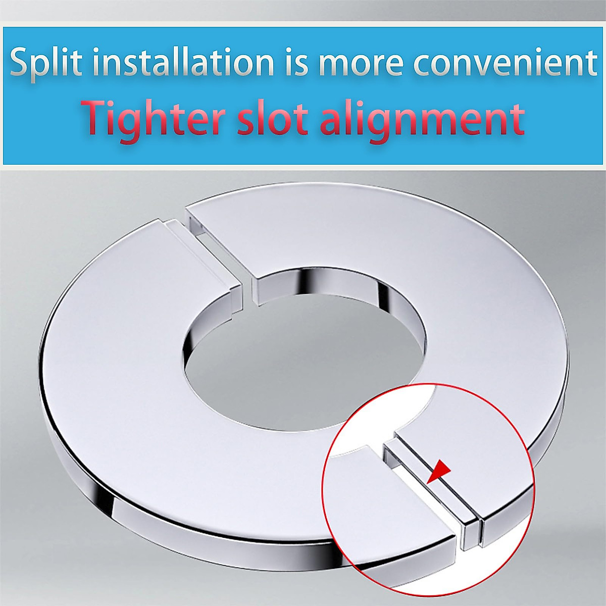 Faucet Escutcheons Stainless Steel Round Escutcheon Plate 1 Inch, Split Flange Plumbing Cover Plates (Silver-22mm, 4 pieces)