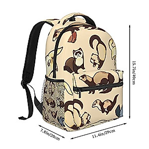 MZERSE Men Women Teens Lightweight Anti-Theft Travel Daypack Fashion Rucksack Durable Laptop Backpack for Work/Travel/College/Business - Compatible with Hairy Ferret