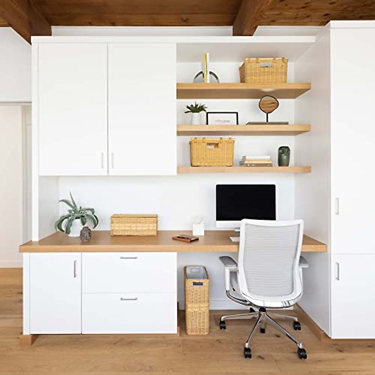 The Basket Lady Tall Narrow Wicker Storage Basket, Medium, 18 in L x 12 in W x 11 in H, Antique Walnut Brown