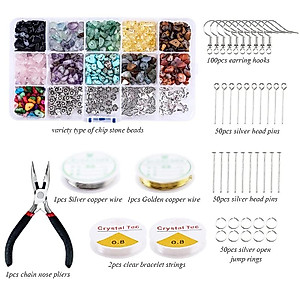 JGQGB Natural Stone Beads Set Irregular Gemstones Crystal Loose Rocks Bead for Bracelet Jewelry Making Crafting DIY