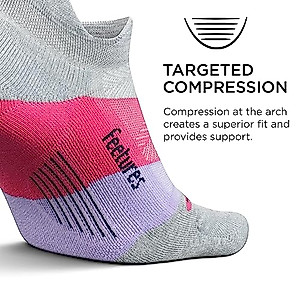 Feetures Elite Ultra Light No Show Tab Solid - Running Socks for Men & Women, Athletic Compression Socks, Moisture Wicking - Large, Gradual Gray