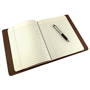 Rustic Ridge Leather Refillable Leather Composition Notebook Notebook Cover - Composition Book Cover (Dark Brown)