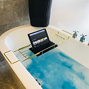 JAHH Retractable Shelf Stainless Steel Bathtub Storage Rack Bathroom Bathtub Tray Kitchen Bathroom Organizer (Color : E)